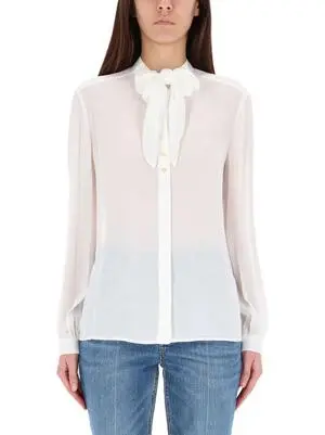 Tory Burch Bow Detailed Shirt - White