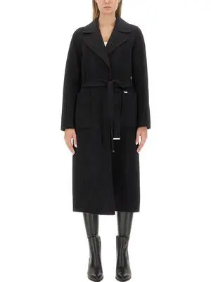 Michael Kors Belted Regular Fit Coat - Black