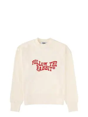 MSGM Oversized 'follow The Rabbit' Sweatshirt - White