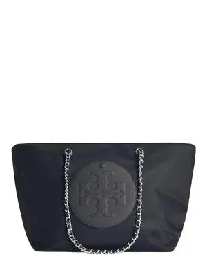 Tory Burch Large 'shopping Ella' Tote With Chain - Black