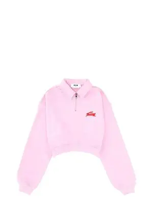 MSGM Collared Cropped Sweatshirt - Pink