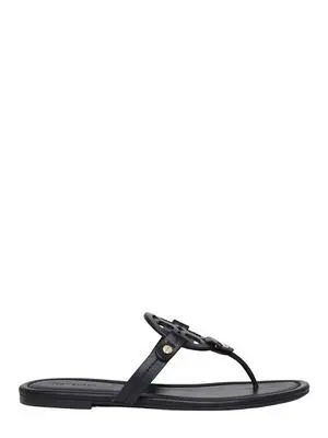 Tory Burch Miller Leather Flip-flops - Black