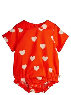 MINI RODINI Hearts Print Dress - Red
