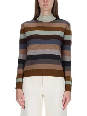 Tory Burch Striped Merino Wool Shirt - Multicolour