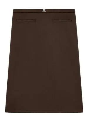 COURREGES Midi Skirt With Logo - Brown