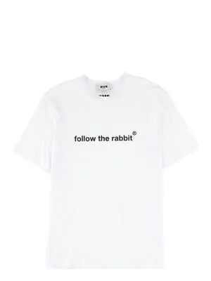 MSGM Follow The Rabbit' T Shirt - White