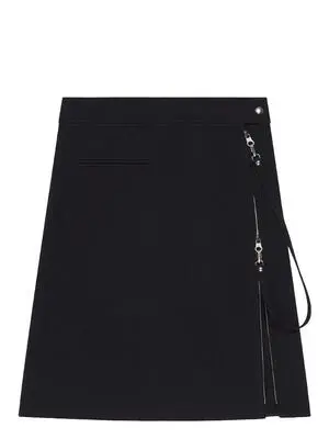 COURREGES Midi Skirt With Zip Up Fastening - Black