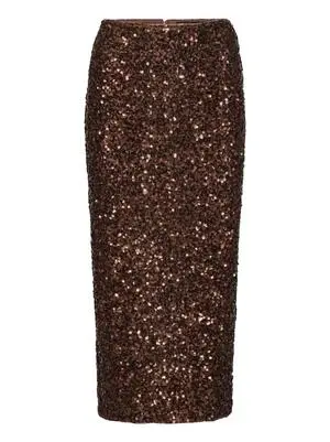 Remain Birger Christensen Sequin-embellished Midi Skirt - Brown