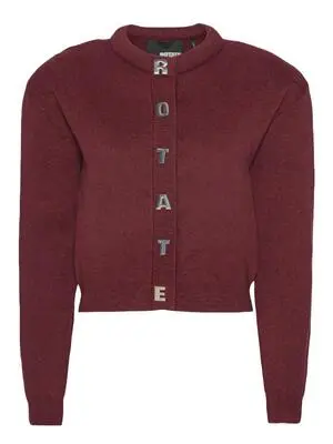ROTATE BY BIRGER CHRISTENSEN Lettered Cardigan - Bordeaux