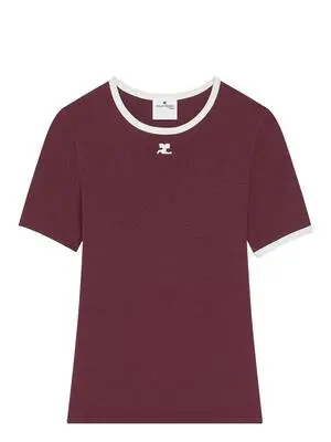 COURREGES Signature Contrast T-shirt - Bordeaux
