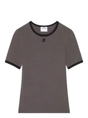 COURREGES Signature Contrast T-shirt - Grey