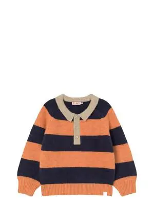 TINYCOTTONS Striped Knit Sweatshirt - Red