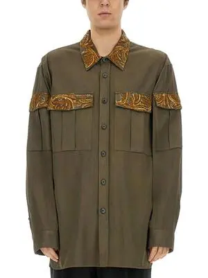 Dries Van Noten Shirt With Embroidery - Brown