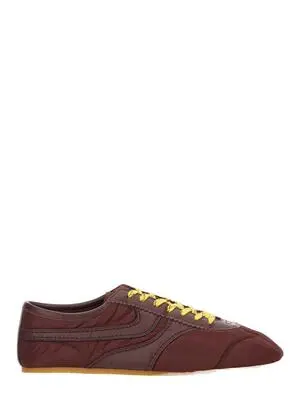 Dries Van Noten Nylon And Nappa Leather Sneakers - Bordeaux