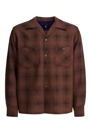 Needles Checked Wool 'one Up' Shirt - Bordeaux