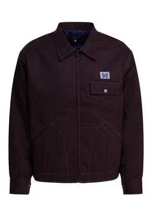 Needles Pe/c Twill Lightweight Jacket - Bordeaux