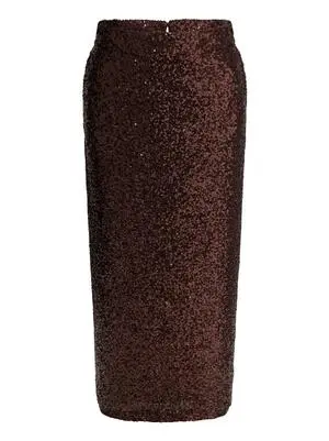 SEMPER Sequined Midi Skirt - Brown