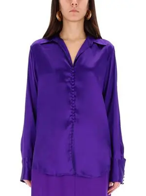 Dries Van Noten Silk Shirt - Purple