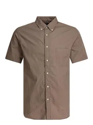 BEAMS Shirt With Button Down Collar - Beige