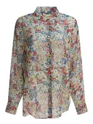 KHAITE Floral Silk Shirt
