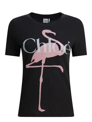 Chloé Cotton T-shirt With Logo - Black