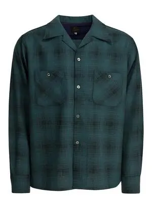 Needles Checked Wool 'one Up' Shirt - Green