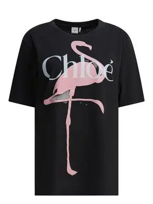 Chloé Cotton T-shirt With Logo - Black