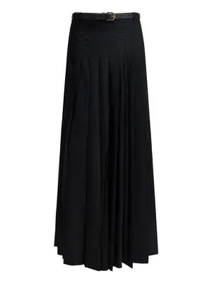 SELF-PORTRAIT Long Pleated Skirt - Black