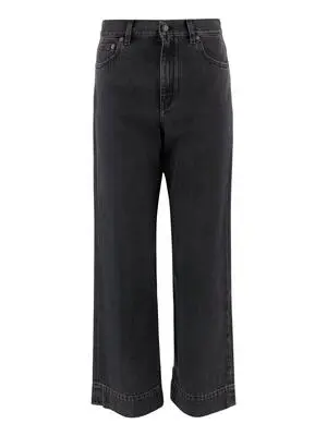 Chloé High-waisted Wide Leg Denim Jeans - Grey