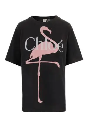 Chloé Cotton T-shirt With Logo - Black