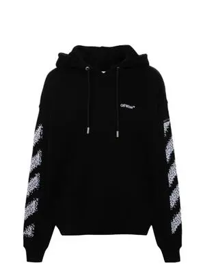 Off White Pixel Diag Skate Hooded Sweatshirt - Black