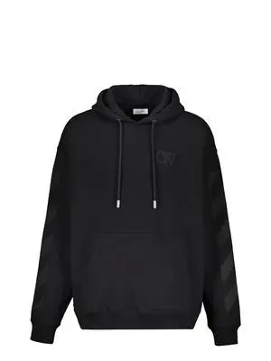 Off White Hooded Sweatshirt - Black