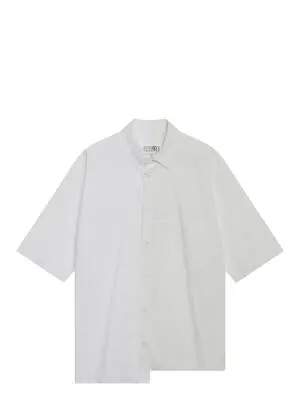 MAISON MARGIELA Two Tone Cotton Poplin Shirt - White