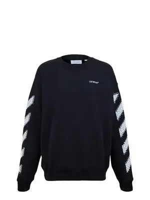 Off White Pixel Diag Sweatshirt - Black