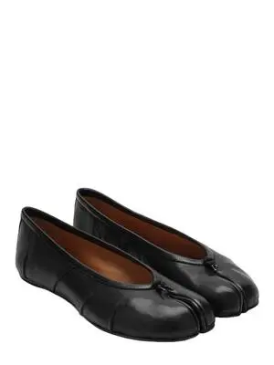 MAISON MARGIELA Leather Tabi Ballet Flats - Black