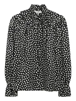 Chloé Polka Dot Silk Blouse - Black