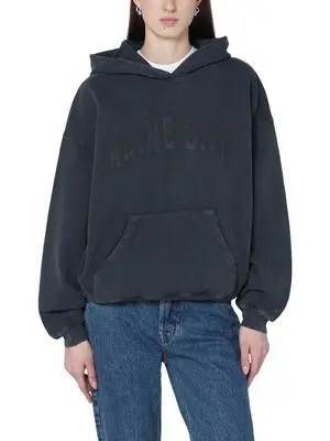 ANINE BING Hoodie With Logo And Distressing - Black