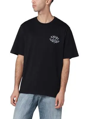 Amiri Black Cotton T Shirt With Logo Print Black