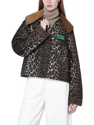 BARBOUR X GANNI Leopard Waxed Windbreaker - Print