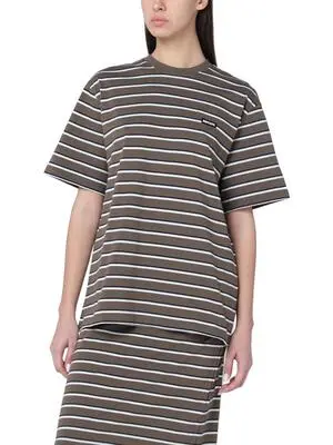 ROTATE BY BIRGER CHRISTENSEN Striped Oversized T-shirt - Brown