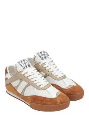 Chloé Kick Sneakers In Mesh And Leather - Brown
