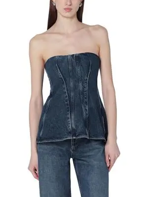 AGOLDE Lara Denim Corset - Blue