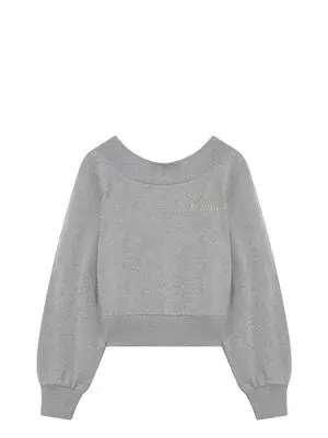 Attico Cotton Sweatshirt With Cut-out - Grey