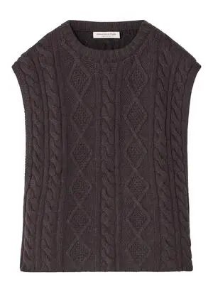 Johnstons Of Elgin Cable-knit Cashmere Tank - Brown
