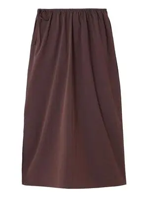 DEIJI STUDIOS Organic Cotton-poplin Midi Skirt - Brown