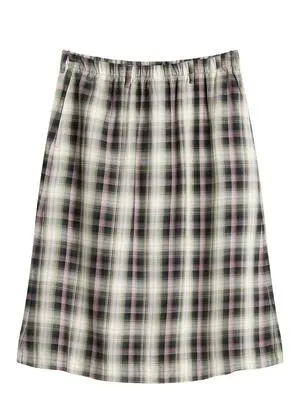 Acne Studios Izetta Check Flannel Midi Skirt - Black/green