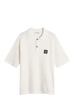 Stone Island Micro Stitch Knit Polo - Ivory