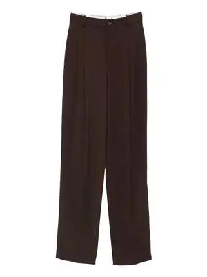Elisabetta Franchi Pleated Gabardine Trousers - Brown