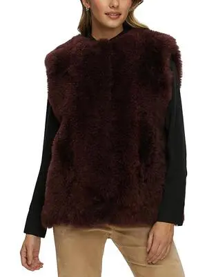 Gorski Cashmere Goat Collarless Vest - Burgundy