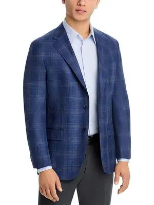 Peter Millar Plaid Soft Jacket - Blue/ Brown